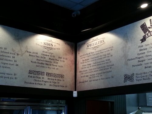 The Pub Chip Shop Menu Boards | Brandy Peightal Portfolio